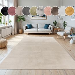Fellteppich Paco Home "Kunstfell Soft 380", beige (cream), B:60cm H:14mm L:90cm, Polyester, Teppiche, Fellteppich, Langflor, Kuschelteppich - besonders weich, Uni-Farben