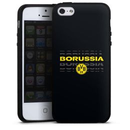 DeinDesign iPhone SE (2016-2019) Handy Silikon H&uuml;lle Case schwarz Handyh&uuml;lle Bvb Official Licensed Product Borussia Dortmund