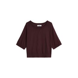Marc O'Polo Strickpullover MARC O'POLO DENIM "aus weichem Organic-Cotton-Modal-Mix", Damen, Gr. L, burnt aubergine, Obermaterial: 50% Modal, 50% Baumwolle, unifarben, Rundhals, Pullover Strickpullover