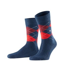 Socken Burlington "Preston", Herren, Gr. 40, steel blau, Baumwollmischung, Argyle-Muster, Socken Socken, Einheitsgr&ouml;&szlig;e 40-46, Argyle-Muster, weiche Haptik