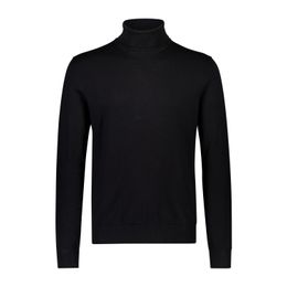 Rollkragenpullover LINDBERGH "Rollkragenpull Slim Fit", Herren, Gr. L, schwarz, Obermaterial: 80% Viskose, 20% Nylon, hoch geschlossener Ausschnitt, Pullover Rollkragenpullover