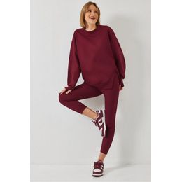 Strick-Knit Capri Aktiv-Set mit Rundhalsausschnitt
