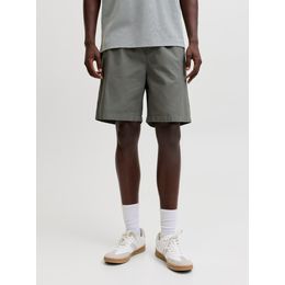 Jack & Jones Shorts JACK & JONES "JPSTJAIDEN DREW JOGGER SHORTS REG", Herren, Gr. M, N-Gr, grau (sedona sage), Web, Obermaterial: 100% Baumwolle, unifarben, relaxed fit kniefrei, Hosen Shorts, Baumwolle, locker geschnitten