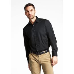 Businesshemd LINDBERGH "Technisches Hemd (Langarm) Modern Fit", Herren, Gr. L, Normalgr&ouml;&szlig;en, schwarz, Obermaterial: 100% Baumwolle, Hemden