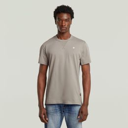 G-Star Raw T-Shirt G-STAR "Nifous", Herren, Gr. M, grau (elephant skin), Jersey, Obermaterial: 100% Baumwolle, unifarben, regular fit normal, Rundhals, Shirts T-Shirt, Rundhals, mit Rippeinsatz