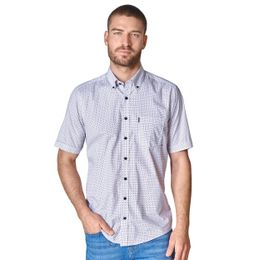Kurzarmhemd Casamoda "Casamoda Freizeithemd Kurzarm Print", Herren, Gr. L, Normalgr&ouml;&szlig;en, blau, 100% Baumwolle, bedruckt, l&auml;ssig geschnitten, Hemden