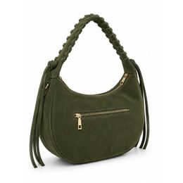Schultertasche "Siena", Damen, Gr. B/H/T: 34cm x 22cm x 14cm onesize, khaki, Collezione Alessandro, Taschen Schultertasche, aus italienischem Wildleder