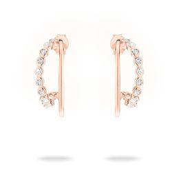 Paar Creolen Tamaris "Schmuck Geschenk Silber 925 Ohrringe Tiny Glimmer", rosa (ros&eacute;goldfarben, kristallwei&szlig;, kristallwei&szlig;), Ohrringe, Damen, Silber 925 (Sterlingsilber), mit Zirkonia (synth.)