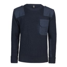 Rundhalspullover Brandit "Brandit Herren Military Sweater", Herren, Gr. 5XL, navy, 100% Polyacryl, unifarben, normal, Rundhals, Pullover Rundhalspullover