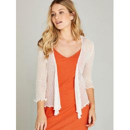 Strickcape Apricot "Strickjacke", Damen, Gr. M (38), beige (creme), gewebt, Obermaterial: 75% Polyacryl PAN. 25% Polyamid PA., uni, Strickjacken, im semitransparenten Design