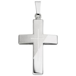 Kreuzanh&auml;nger Jobo "Anh&auml;nger Kreuz", silber (silber 925), Schmuckanh&auml;nger, Damen, Silber 925 (Sterlingsilber), 925 Silber