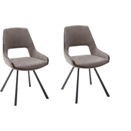 Esszimmerstuhl MCA furniture "Bayonne", braun (cappuccino, schlamm, anthrazit lackiert, cappuccino), B:54cm H:90cm T:60cm, Polyester, St&uuml;hle, Esszimmerstuhl, 2er Set, Stuhl 180drehbar, belastbar bis 120 kg, Sitzh&ouml;he ca. 50 cm