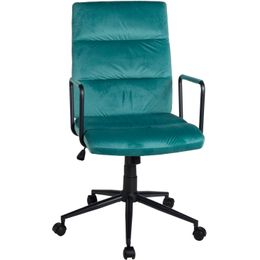 Drehstuhl Duo Collection "Flora", blau (petrol, schwarz, petrol), H:111cm T:57cm, 100% Polyester, St&uuml;hle, Drehstuhl