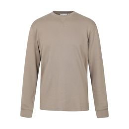 Mountain Warehouse - "Tillsbury" Sweatshirt f&uuml;r Herren, Rundhalsausschnitt, Waffelstoff, Lang&auml;rmlig (Dunkelbeige)