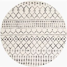 Teppich LIVABLISS "HEZE", grau, B:160cm H:11mm L:160cm, Kunstfaser, Teppiche, Teppich, Berber, Ethnisch Boho Kurzflor Wohnzimmerteppich, Schlafzimmer