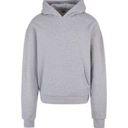 Rundhalspullover Urban Classics "Urban Classics Herren Ultra Heavy Hoody", Herren, Gr. L, grau, 100% Baumwolle, unifarben, oversize, ohne Ausschnitt, Pullover Rundhalspullover