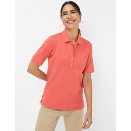 Poloshirt Brax "Style CLEO", Damen, Gr. 48, orange (hellrot), 97% Baumwolle, 3% Elasthan, Shirts