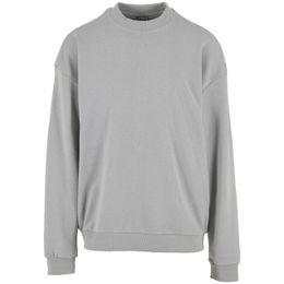 Rundhalspullover Urban Classics "Urban Classics Light Terry Crew", Herren, Gr. S, lightasphalt, 75% Baumwolle, 25% Polyester, unifarben, normal, Rundhals, Pullover Rundhalspullover