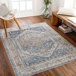 Teppich LIVABLISS "ZARAGOZA", grau, B:160cm H:5,08mm L:213cm, Kunstfaser, Teppiche, Teppich, Maschinenwaschbarer Teppich &ndash; pflegeleicht im Alltag