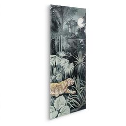Leinwandbild Komar "Creeping Tiger - Gr&ouml;&szlig;e 40 x 90 cm", bunt (farbe bild(er): t&uuml;rkis, gr&uuml;n, schwarz), B:40cm, Holz, Papier, Bilder, Leinwandbild, Keilrahmenbild mi Echtholzrahmen