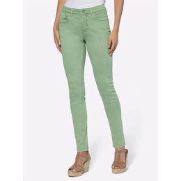 Heine Damen Skinny Jeans, Gr&uuml;n, Gr. 38, R&ouml;hrenhosen, Material: Baumwolle