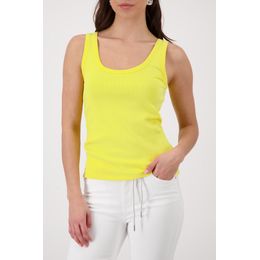 Tanktop monari, Damen, Gr. 46, gelb, Web, Obermaterial: 94% Baumwolle, 6% Elasthan, unifarben, regular fit taillenbedeckt, Rundhals, Tops Tanktop, Regular fit mit Rundhalsausschnitt
