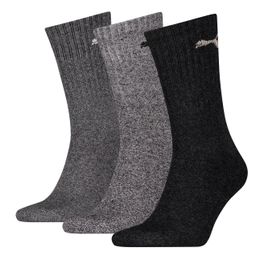Socken Puma "Puma UNISEX CREW SOCK 3P", Herren, Gr. 35-38, schwarz (anthrazit, grau), Baumwollmischung, normal, Socken Socken, mit farblichem Logo