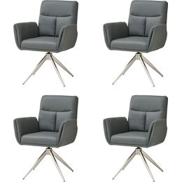 Armlehnstuhl Stolkom "Sofia Premium BxHxT 61x93,5x67 cm", grau, silber, silber, grau, B:61cm H:93,5cm T:67cm, St&uuml;hle, Armlehnstuhl, Breite 61cm, 360 drehbar mit Auto-Return