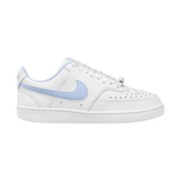 Sneaker Nike Sportswear "W COURT VISION LOW LE", Damen, Gr. 37,5, wei&szlig;, hydrogen blau, Synthetik, Schuhe Sneaker, inspiriert vom Design des Nike Air Force