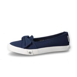 Ballerina Dockers by Gerli, Damen, Gr. 36, blau (dunkelblau), Textil, Schuhe Ballerina, Freizeitschuh mit auff&auml;lliger Schleife