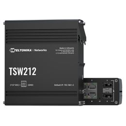 Teltonika Netzwerk-Switch "TSW212", schwarz, B:13,7cm H:4,8cm T:13,7cm, Netzwerk-Switches