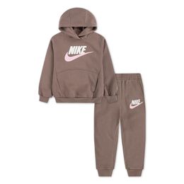 Jogginganzug Nike Sportswear "NKN CLUB CHENILLE FLC HOODY JO", Jungen, Gr. 116 (6), braun, angeraute Sweatware, Obermaterial: 60% Baumwolle, 40% Polyester, Sportanz&uuml;ge Jogginganzug, zweiteiliges Set, f&uuml;r Kinder