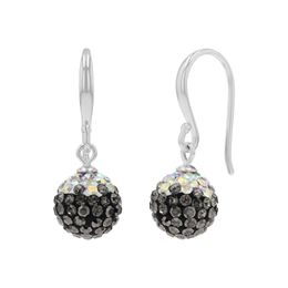 Paar Ohrstecker Amor, silberfarben, wei&szlig;, grau, schwarz, wei&szlig;, grau, schwarz, Ohrringe, Damen, Silber 925 (Sterlingsilber), mit Kristallglas