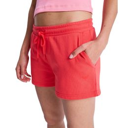 Shorts Roxy "SURF STOKED SHORT TERRY", Damen, Gr. L (40), N-Gr, rot (hibiscus), Obermaterial: 60% Baumwolle, 40% Polyester, Hosen Shorts, sportlicher Stil, f&uuml;r Freizeit und entspannte Aktivit&auml;ten