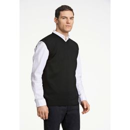 Strickweste LINDBERGH "Pullunder Comfort Fit", Herren, Gr. L, schwarz, Obermaterial: 100% Schurwolle, Westen Strickweste