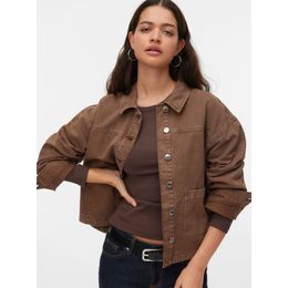 V&eacute;ro Moda Jeansjacke VERO MODA "VMJAMIE LS DENIM SHACKET MIX NOOS", Damen, Gr. S, carafe detail:washed, Denim/Jeans, Obermaterial: 80% Baumwolle, 20% Polyester, loose fit normal, Jacken Jeansjacke, Baumwollmischung