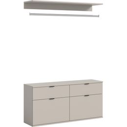 Garderoben-Set Home Affaire "TRONDHEIM, 3-teilig, Breite 121 cm, Zwischenbauelement", kaschmir, B:121cm H:62cm T:34cm, Holzwerkstoff, Kastenm&ouml;bel-Sets, Kommode, Kleiderstange, Ablageboden