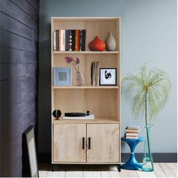 Regal OTTO HOME "Santo", braun (wei&szlig;, braun), B:82cm H:180cm T:39cm, Massivholz, Regale, Standregal, 2 trg., H&ouml;he 180