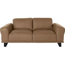 2-Sitzer W.Schillig "montanaa Designsofa mit erstklassigem Sitzkomfort, Federkern", braun (fango z69), B:192cm H:78cm T:94cm, Sofas, mit Metallkufen in Schwarz pulverbeschichtet, Breite 192 cm