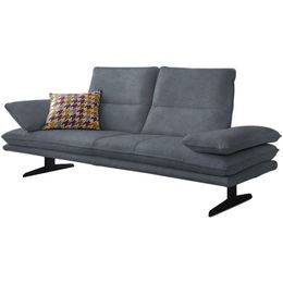 2-Sitzer W.Schillig "broadway, Designsofa mit tollem Sitzkomfort, Breite 216cm", blau (blau z69), B:216cm H:94cm T:96cm, Longlife Xtra-Leder Z69: Das feinnarbige, gedeckte Softleder Z69 besticht durch seine au&szlig;ergew&ouml;hnliche Weichheit im trendigen &raquo;Vintage-Look&laquo;, Hautst&auml;rke 0, 9 - 1, 1 mm, Sofas, Sitztiefenverstellung, Kopfteil- & Seitenteilverstellung, Breite 216cm
