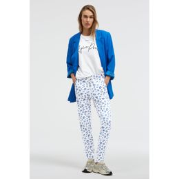 Sweathose SENSES.THE LABEL, Damen, Gr. L, Normalgr&ouml;&szlig;en, blau leo, Sweatware, Material: 60% Baumwolle, 40% Polyester, bedruckt, relaxed fit lang, Hosen Sweathose, mit Elastikbund und Kordel
