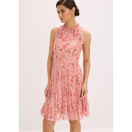 bonprix Minikleid aus feinem T&uuml;ll mit Plissee, rosa, Gr.44, Romantisch und feminin: Minikleid aus feinem T&uuml;ll mit Plissee-Rock