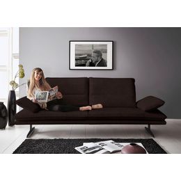 2,5-Sitzer W.Schillig "broadway, Designsofa mit tollem Sitzkomfort", braun (mocca z69), B:236cm H:94cm T:96cm, Longlife Xtra-Leder Z69: Das feinnarbige, gedeckte Softleder Z69 besticht durch seine au&szlig;ergew&ouml;hnliche Weichheit im trendigen &raquo;Vintage-Look&laquo;, Hautst&auml;rke 0, 9 - 1, 1 mm, Sofas, Sitztiefenverstellung, Kopfteil- & Seitenteilverstellung, Breite 236cm