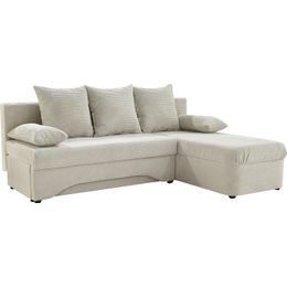 Jockenh&ouml;fer Ecksofa JOCKENH&Ouml;FER GRUPPE "L-Form, B: 191 cm", beige, grau 426, 17, B:191cm H:87cm T:142cm, Korpus: 100% Polyester;Kissen: 100% Polyester, Sofas, Ecksofa, mit Bettfunktion & Bettkasten