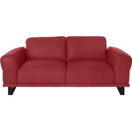 2-Sitzer W.Schillig "montanaa Designsofa mit erstklassigem Sitzkomfort, Federkern", rot (ruby rot z59), B:192cm H:78cm T:94cm, Sofas, mit Metallkufen in Schwarz pulverbeschichtet, Breite 192 cm