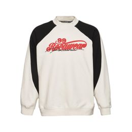 Rundhalspullover Rocawear "Rocawear Rocawear Blocks Pullover", Herren, Gr. XXL, wei&szlig;, schwarz, 80% Baumwolle, 20% Polyester, mehrfarbig, relaxed fit, Rundhals, Pullover Rundhalspullover