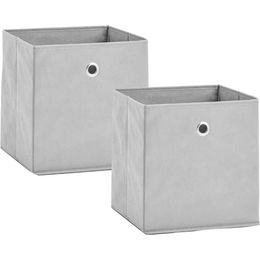 Aufbewahrungsbox zeller PRESENT, grau, B:28cm H:28cm T:28cm, Vlies, Aufbewahrungsboxen, Aufbewahrungsbox, faltbar und schnell verstaut
