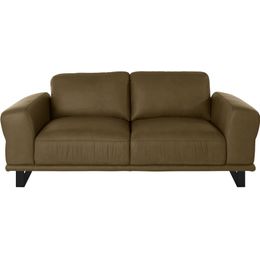 2-Sitzer W.Schillig "montanaa Designsofa mit erstklassigem Sitzkomfort, Federkern", gr&uuml;n (camouflage z69), B:192cm H:78cm T:94cm, Sofas, mit Metallkufen in Schwarz pulverbeschichtet, Breite 192 cm