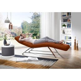Relaxliege W.Schillig "daily dreams bequem und elegant, B/T 75/170cm", braun (cognac z69), B:75cm H:91cm T:170cm, Longlife Xtra-Leder Z59: Glattleder mit modischer Pr&auml;gung. Hautst&auml;rke 0, 9 - 1, 1 mm;Longlife Xtra-Leder Z69: Das feinnarbige, gedeckte Softleder Z69 besticht durch seine au&szlig;ergew&ouml;hnliche Weichheit im trendigen &raquo;Vintage-Look&laquo;, Hautst&auml;rke 0, 9 - 1, 1 mm;Stoff S37 (100% Polyester), Sofas