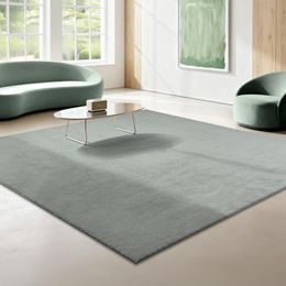 Teppich the carpet "kuschelig & Super Soft, Anti-Rutsch Unterseite", gr&uuml;n, B:240cm H:16mm L:240cm, Polyester, Teppiche, Teppich, Waschbar bis 30 Grad, Felloptik, Wohnzimmer Teppich, Kundenliebling